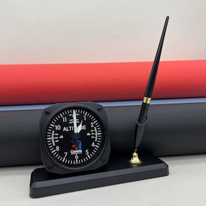 Aviation Table Clock, Airplane, Plane, Alarm Clock, Set With Pen, Gift ...