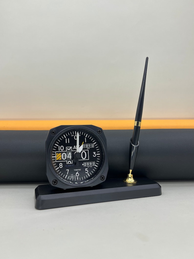 Aviation Table Clock, Airplane, Plane, Alarm Clock, Set With Pen, Gift ...