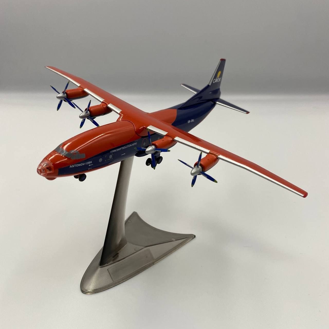 AN-12 Cavok Blue And Orange 1:200 Antonov Aircraft Model | Etsy