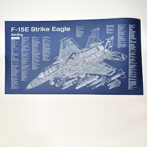 Blueprints Poster F-15, F-16, F-18, F-22, F-117, F-117, Fighting Falcon ...