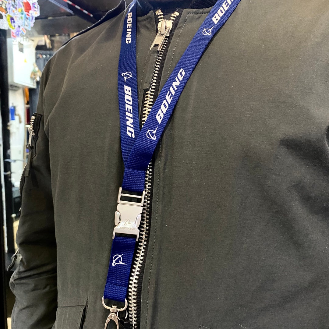 Lanyard Boeing Logo, Blue Navy Lanyard, Lanyard, Boeing Gift for Pilot ...