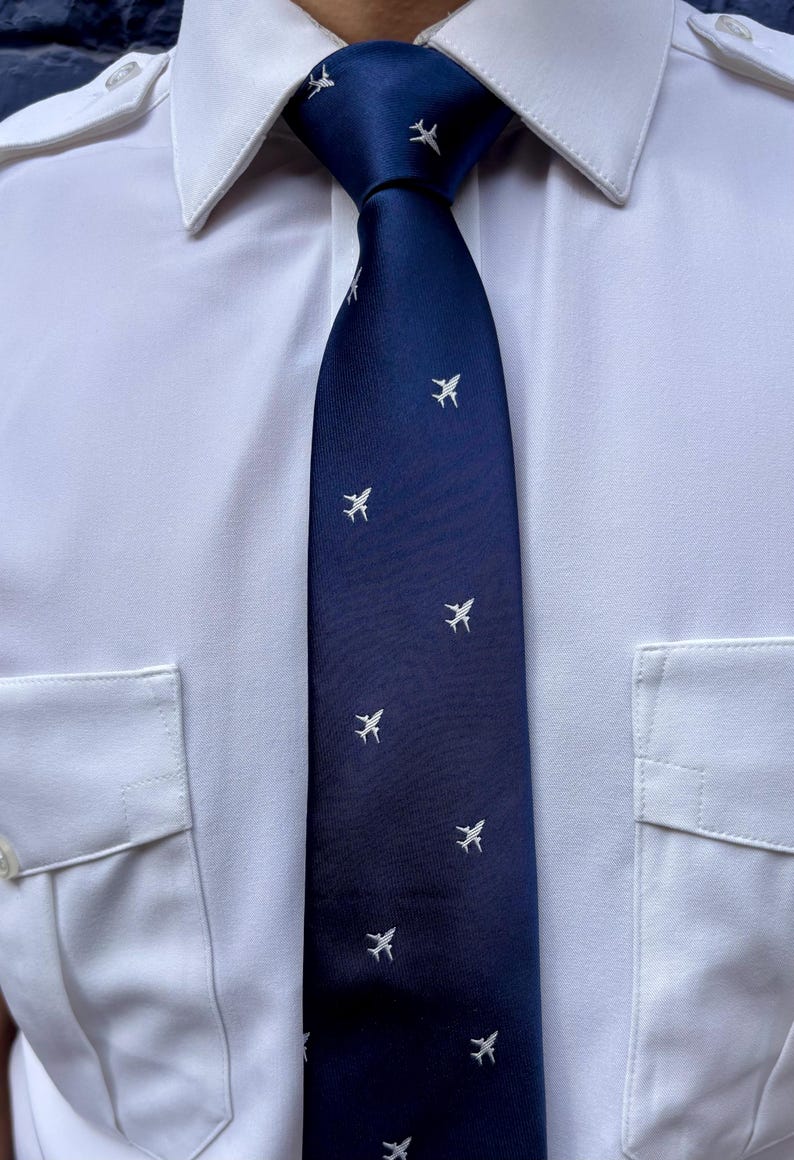 Blue Tie With Yellow Planes, Necktie, Aviation Gift, Present for Pilot ...