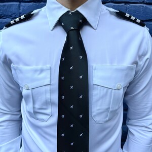 Black Tie With Planes, Necktie, Aviation Gift, Present for Pilot ...