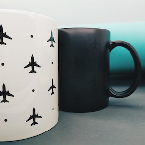 Cup With Temperature Indicator. Aviation Cup With Airplanes. Drink Ware ...