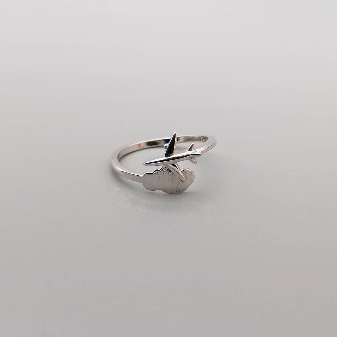 Airplane Ring Silver Plane Ring Travel Ring Flight | Etsy