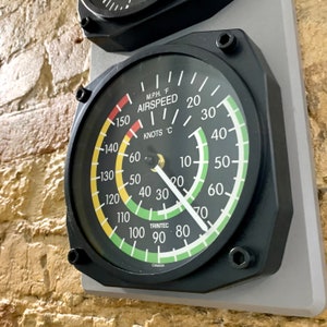 Clock Altitude and Thermometer Airspeed, Course, Wall Clock, Aviation ...