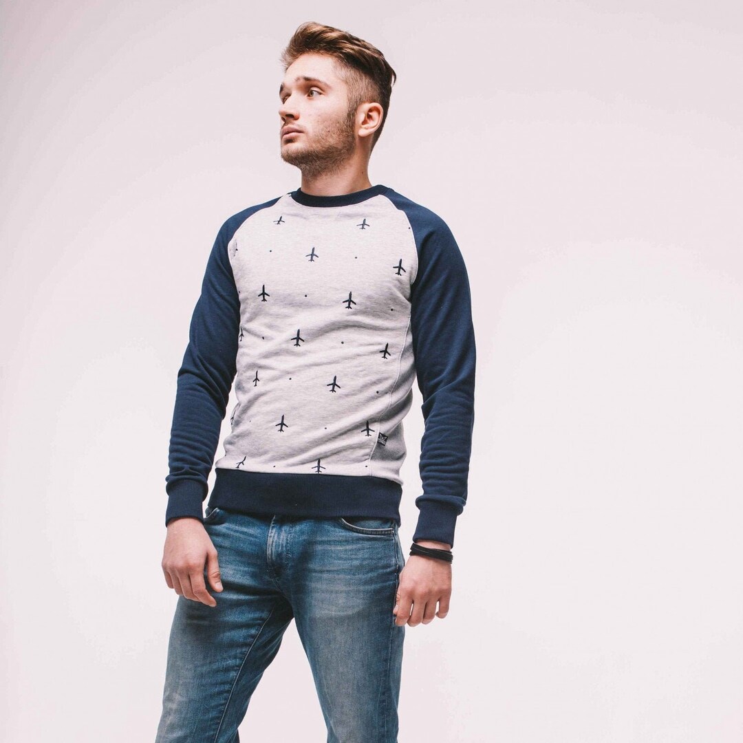 Aviation Sweatshirt With Embroidered Planes, Aircraft, Aviation Gift ...