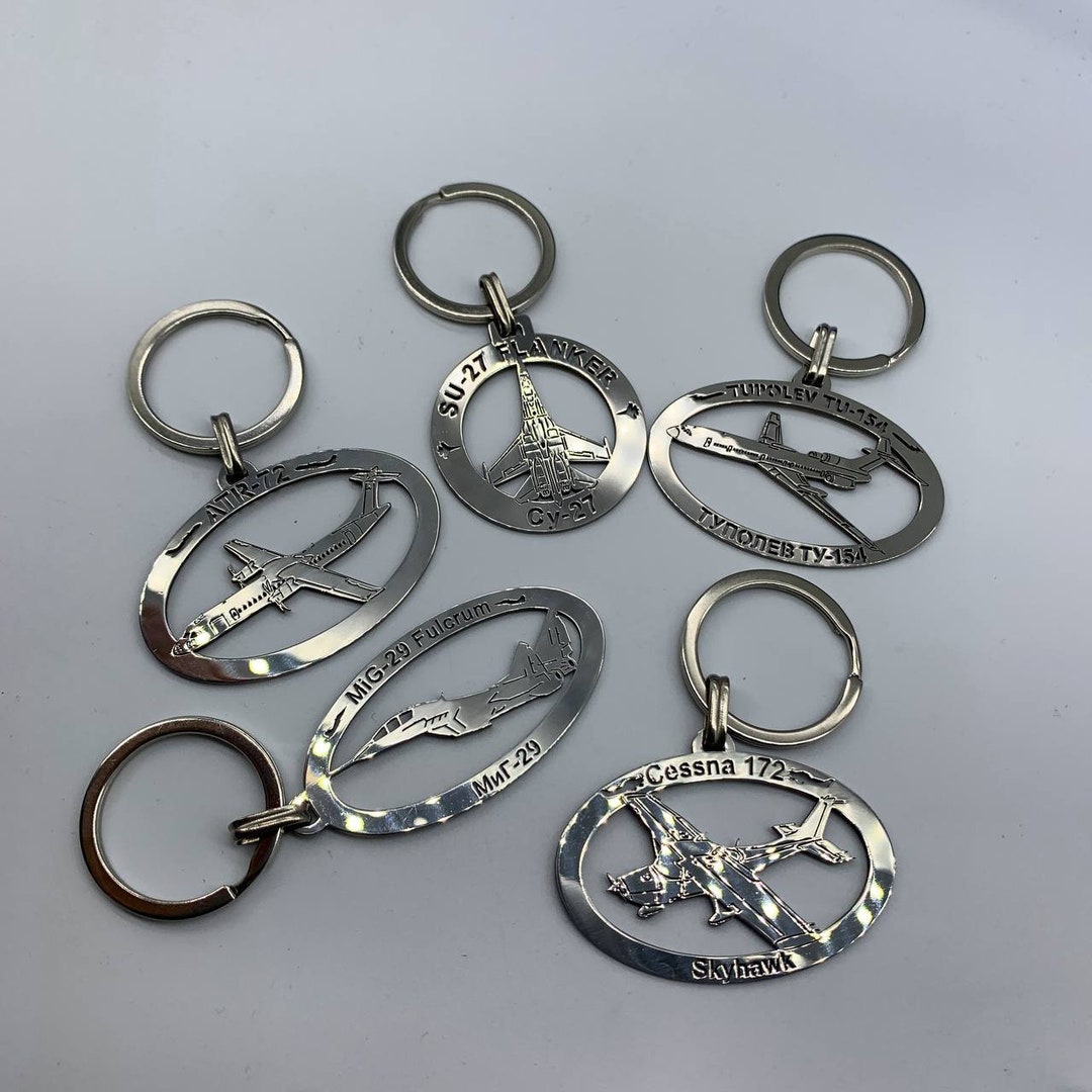 Metal Keychain Cessna Sukhoi Tupolev ATR Mig, Keychain With Plane ...