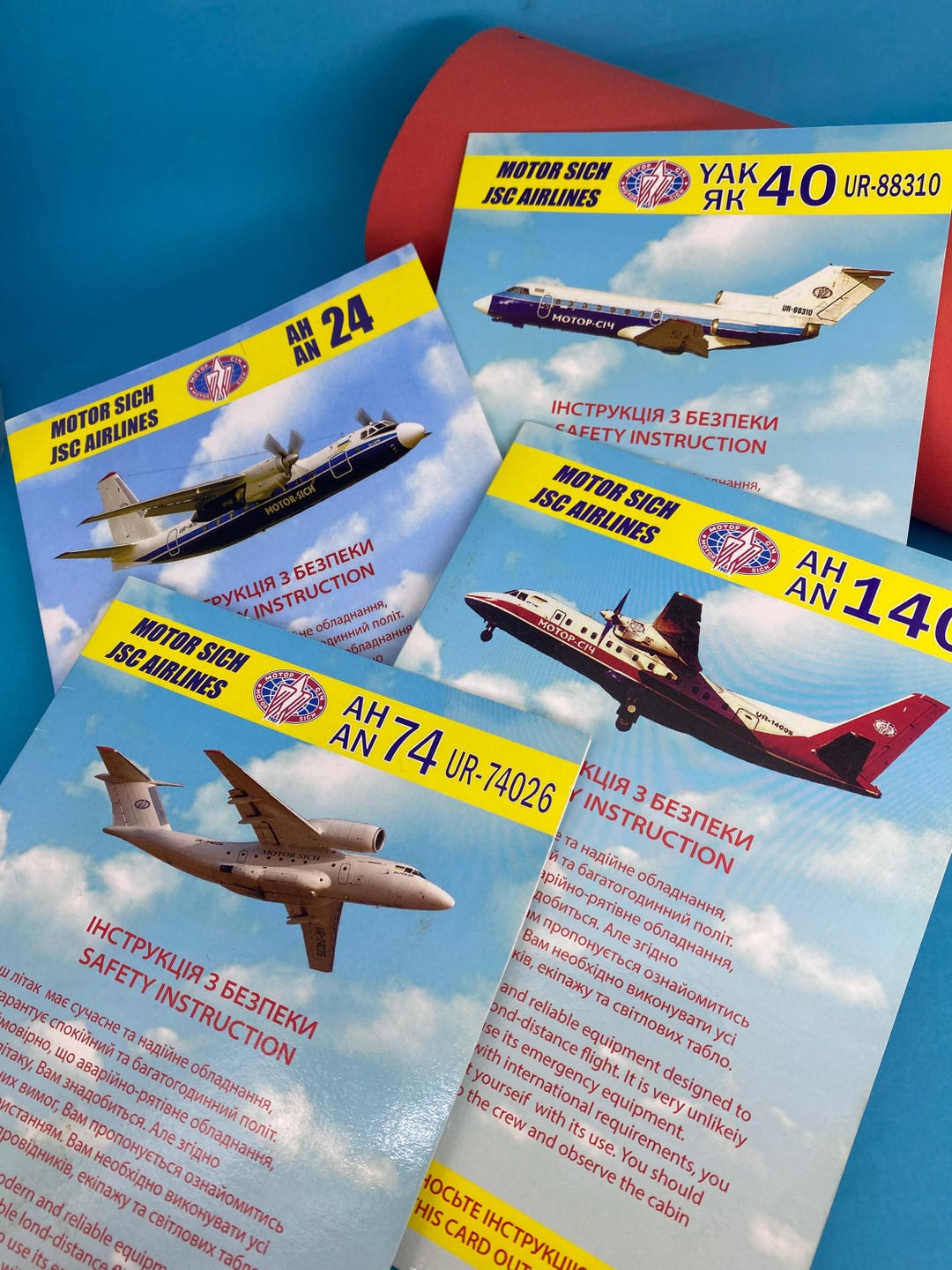 Rare Safety Cards, AN-24, YAK-40, AN-140, An-74, Motor Sich, Safety ...