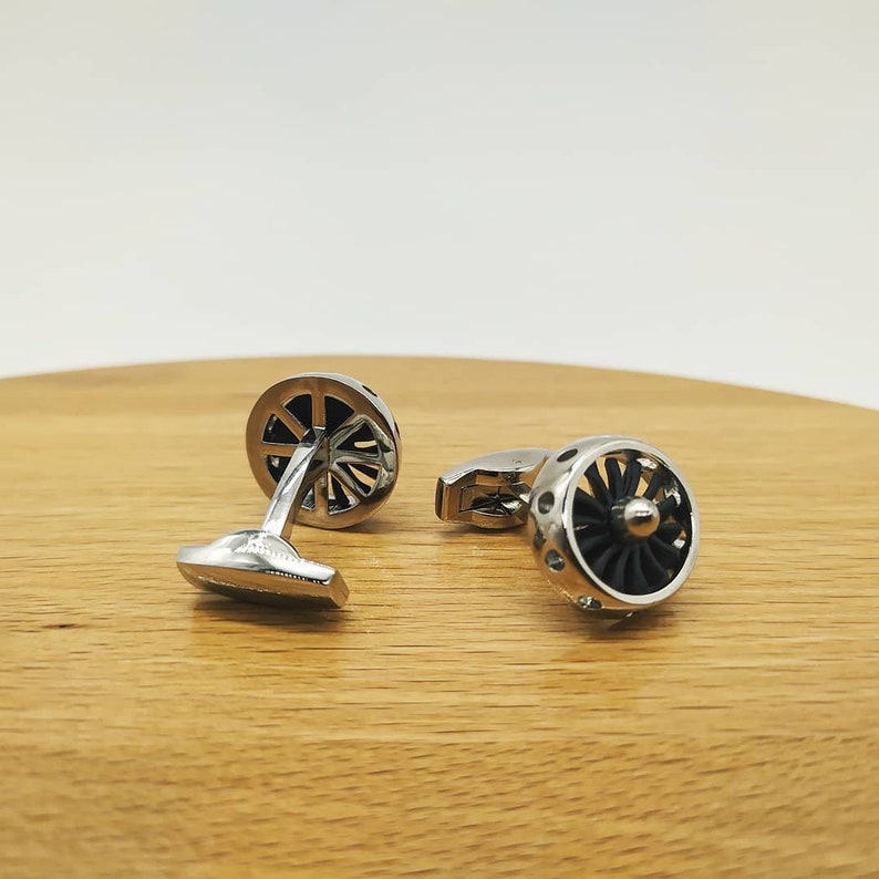 Engine Turbine Cufflinks, Aviation Pilot Gift, Airplane Propeller ...
