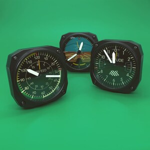 Aircraft Clock With Alarm Function and Screen Backlight, Altitude, Glow ...