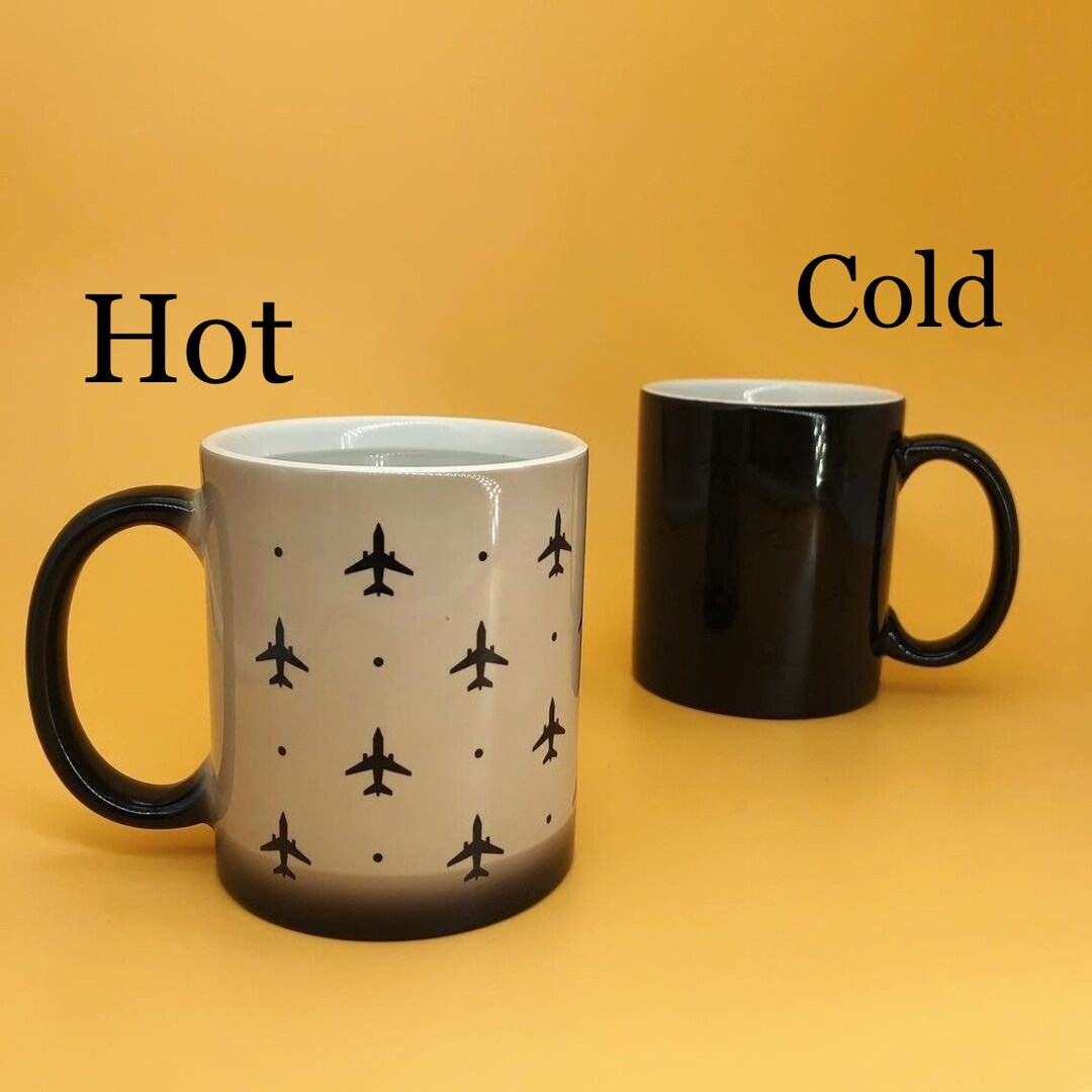 Cup With Temperature Indicator. Aviation Cup With Airplanes. Drink Ware ...