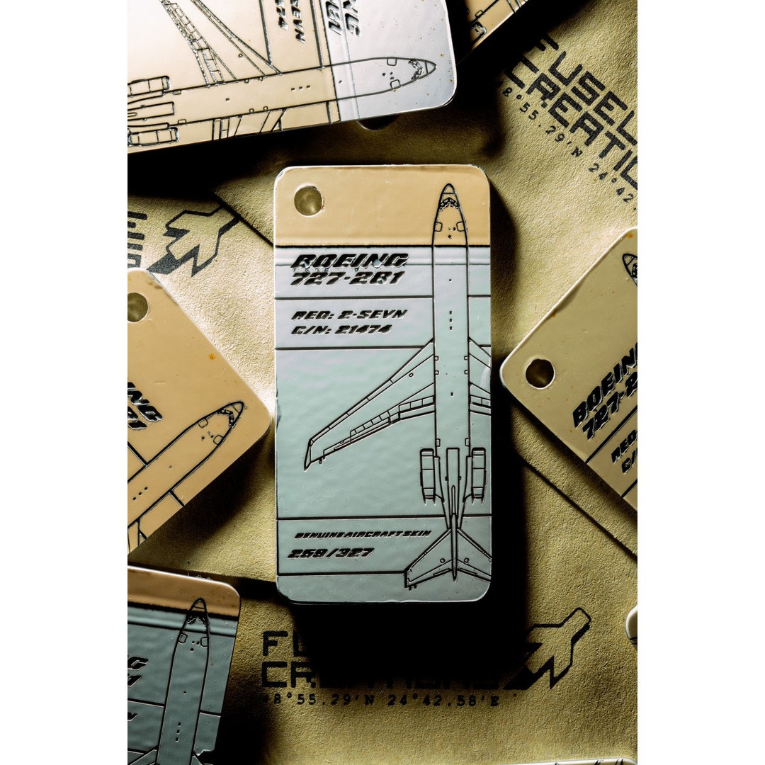 Keychain Aviation Tag Boeing 727-281, Original Aircraft Skin, Gift for ...