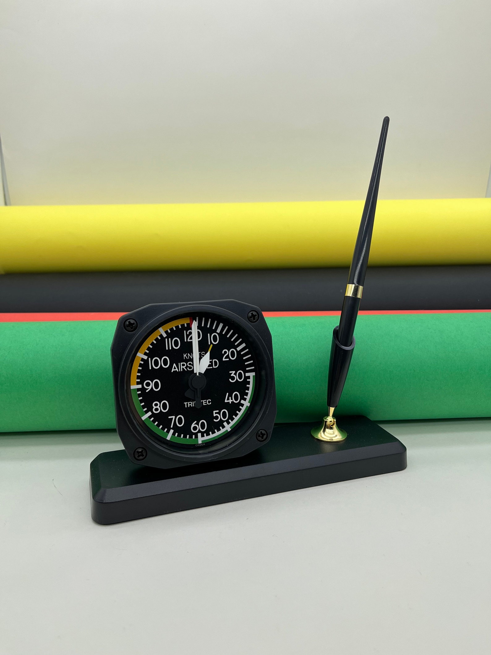 Aviation Table Clock, Airplane, Plane, Alarm Clock, Set With Pen, Gift ...