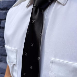 Black Tie With Planes, Necktie, Aviation Gift, Present for Pilot ...
