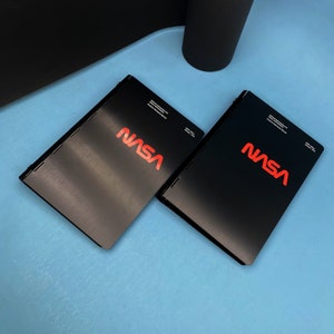 NASA Notebook BLACK, Metal Cover, Notepad, NASA Notepad, Airplane ...