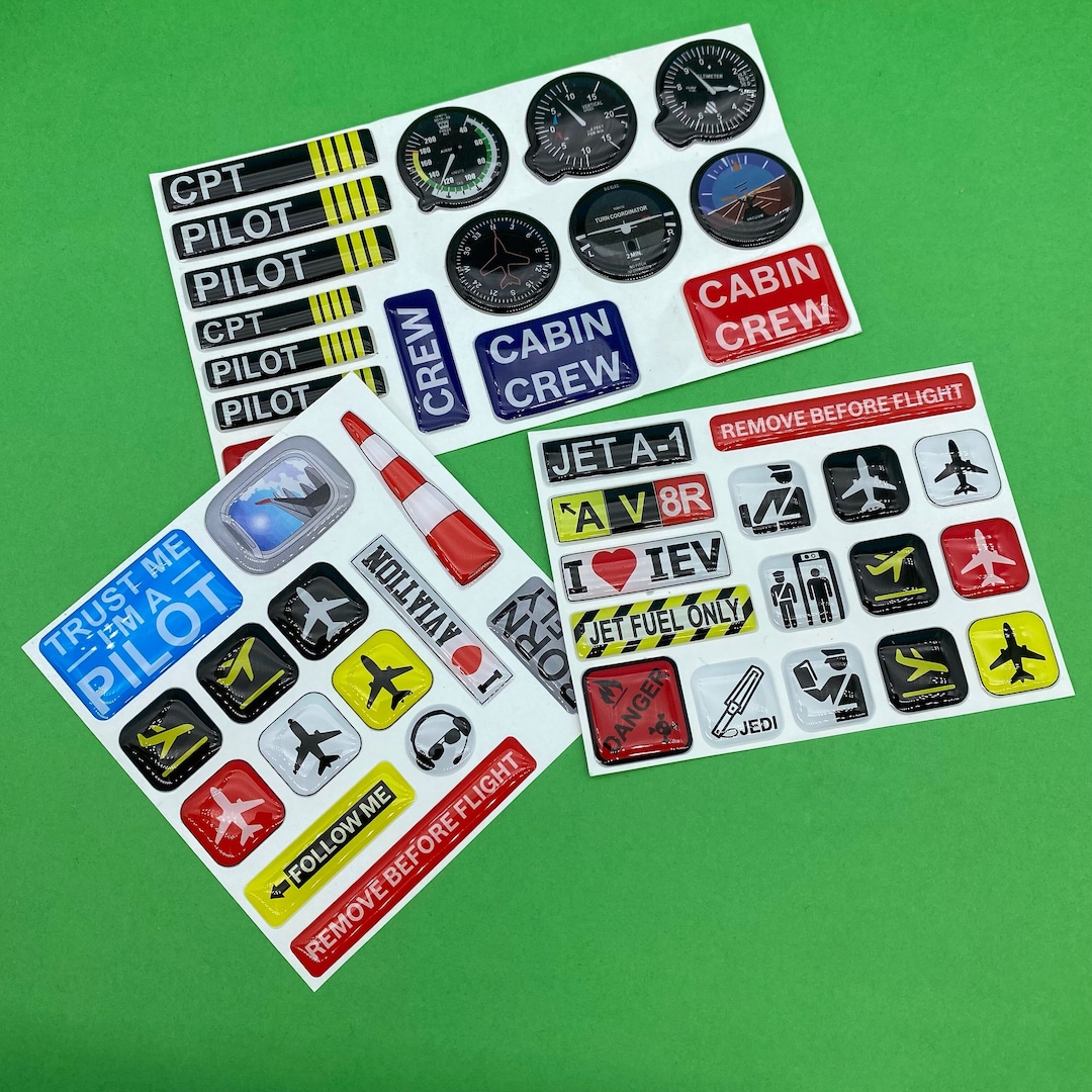 Stickers Pilot, Aviation Stickers, Danger, Follow Me, Cabin Crew ...