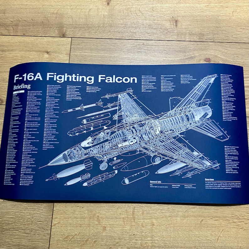 Blueprints Poster F-15, F-16, F-18, F-22, F-117, F-117, Fighting Falcon ...
