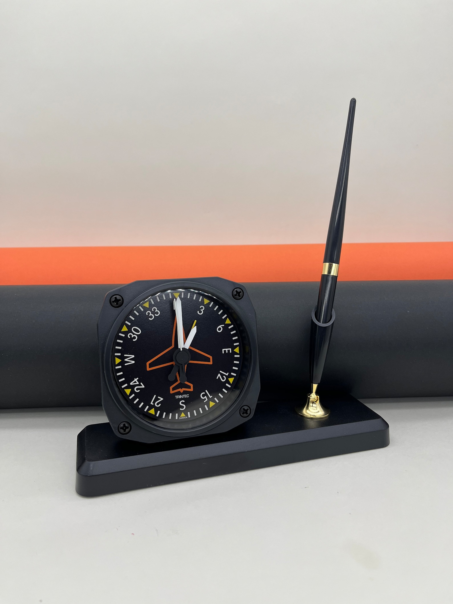 Aviation Table Clock, Airplane, Plane, Alarm Clock, Set With Pen, Gift ...