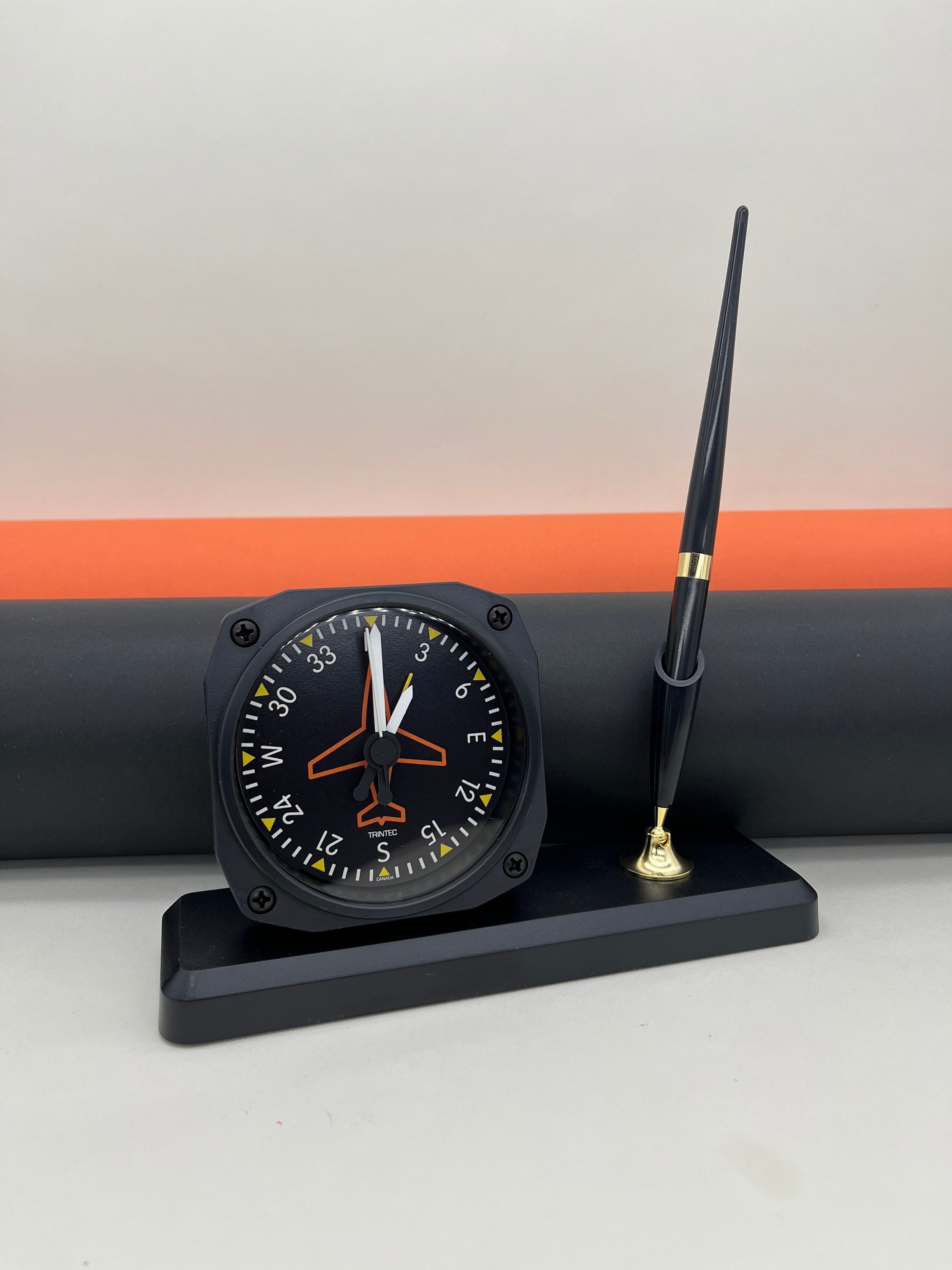 Luftfahrt Tischuhr, Flugzeug, Flugzeug, Wecker, Set mit Stift, Geschenk ...
