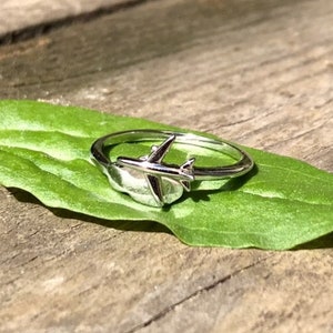 Airplane Ring, Silver Plane Ring, Travel Ring, Flight Attendant Gift ...