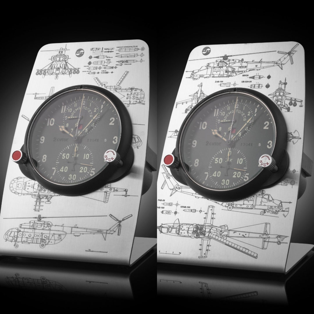 Stand for Aircraft Clock With Mi-8, Mi-24, Military Aircraft, Soviet ...
