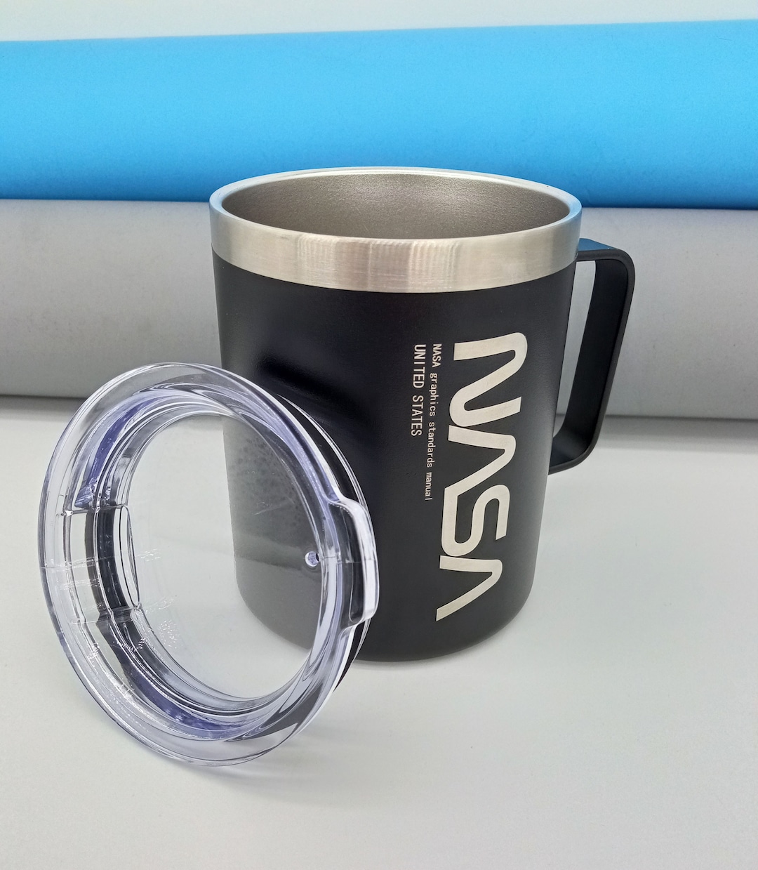 NASA Cup, Metal Cup, Mug, NASA, Cup With Lid, Airplane, Plane, Aviation ...