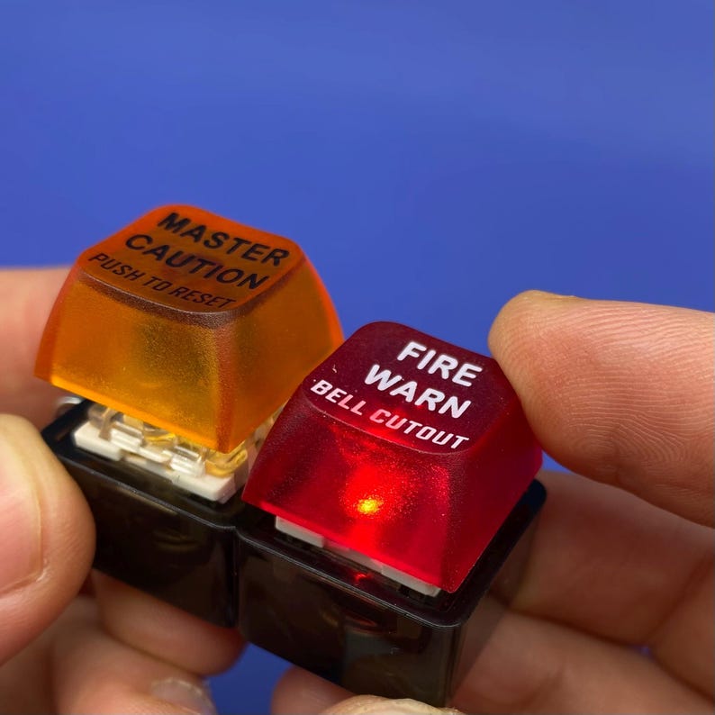 Keychain Master and Fire Warning Pushbutton, Master Caution, Fire Warn ...