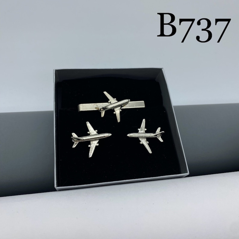 Airplane Cufflinks and Tie Clip Set, Pilot Gift - Etsy