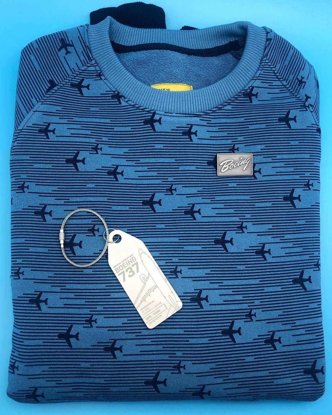 Aviation Sweatshirt With Printed Aircrafts 2 Colors Aviation - Etsy