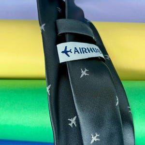 Black Tie With Planes, Necktie, Aviation Gift, Present for Pilot ...