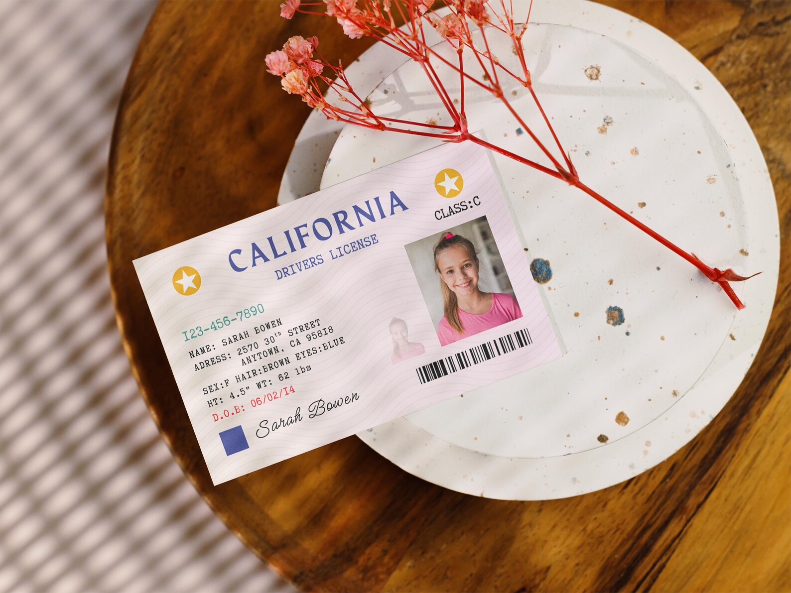 Kids Play Driver License Template: Editable Pretend ID Card (printable ...