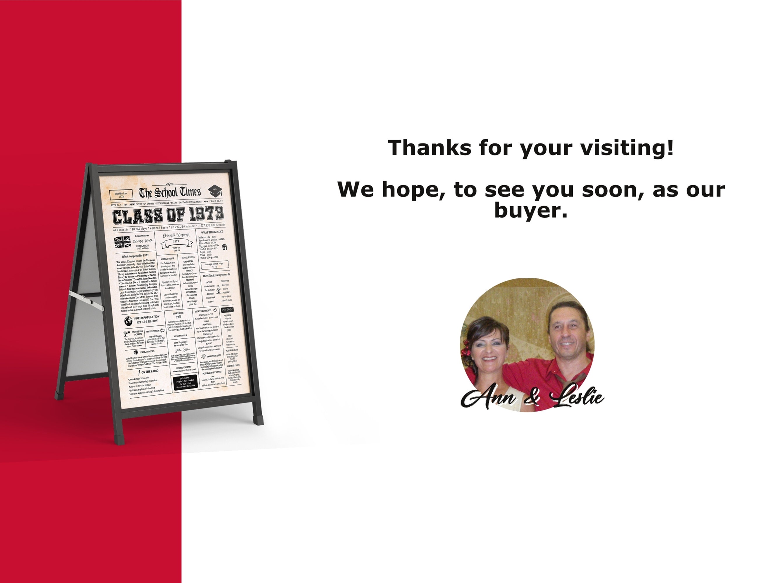 Class of 1973 UK Newspaper Poster 50th High School Reunion United ...