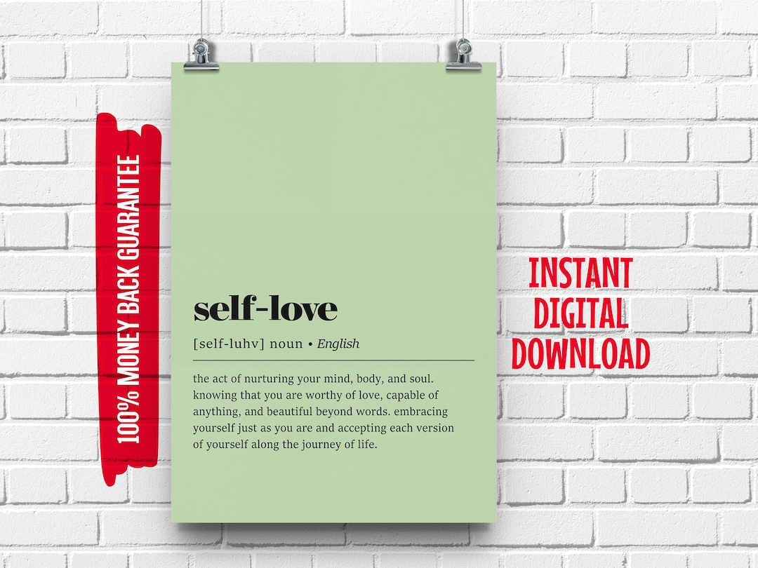 Self Love Definition Print Self Love Wall Art Definition Print ...