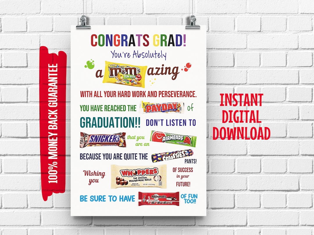 Graduation Candy Board | Candy Card | Last Minute Graduation Gift ...