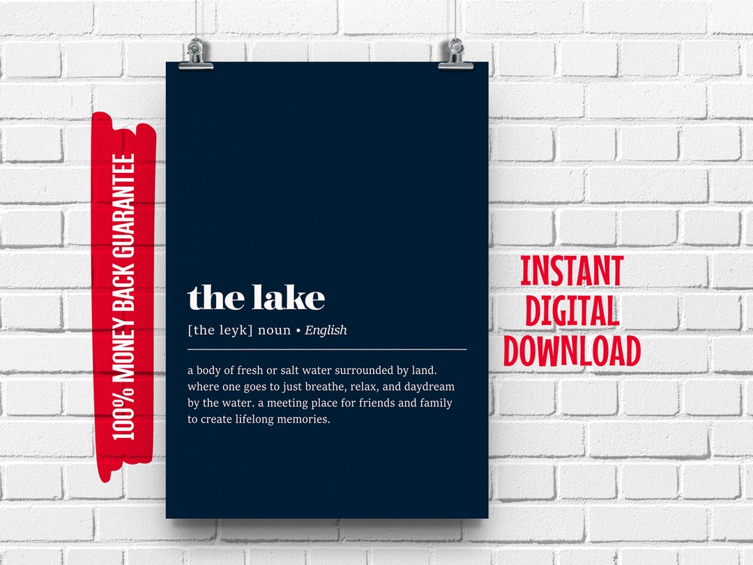 The Lake Definition Print | the Lake Wall Art | Definition Print ...