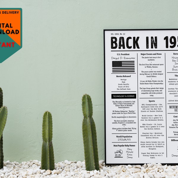 1958 Newspaper - Etsy