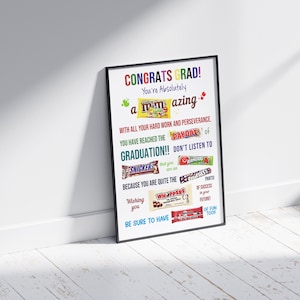 Funny Graduation Candy Board Sign: Last Minute Gift (digital Download ...