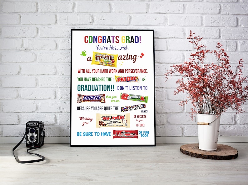 Funny Graduation Candy Board Sign: Last Minute Gift (digital Download ...