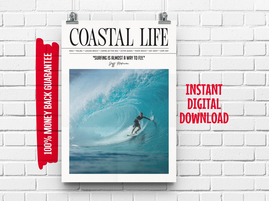 Costal Life Magazine Print 70s Wall Print Every Hour is Happy Hour ...