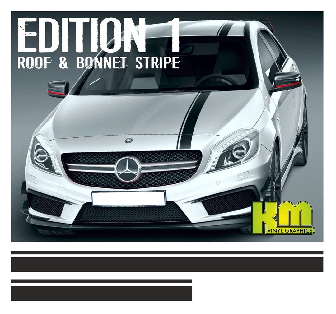 Mercedes A Class - Edition 1 Style Adhesive Vinyl Roof & Bonnet Stripes ...