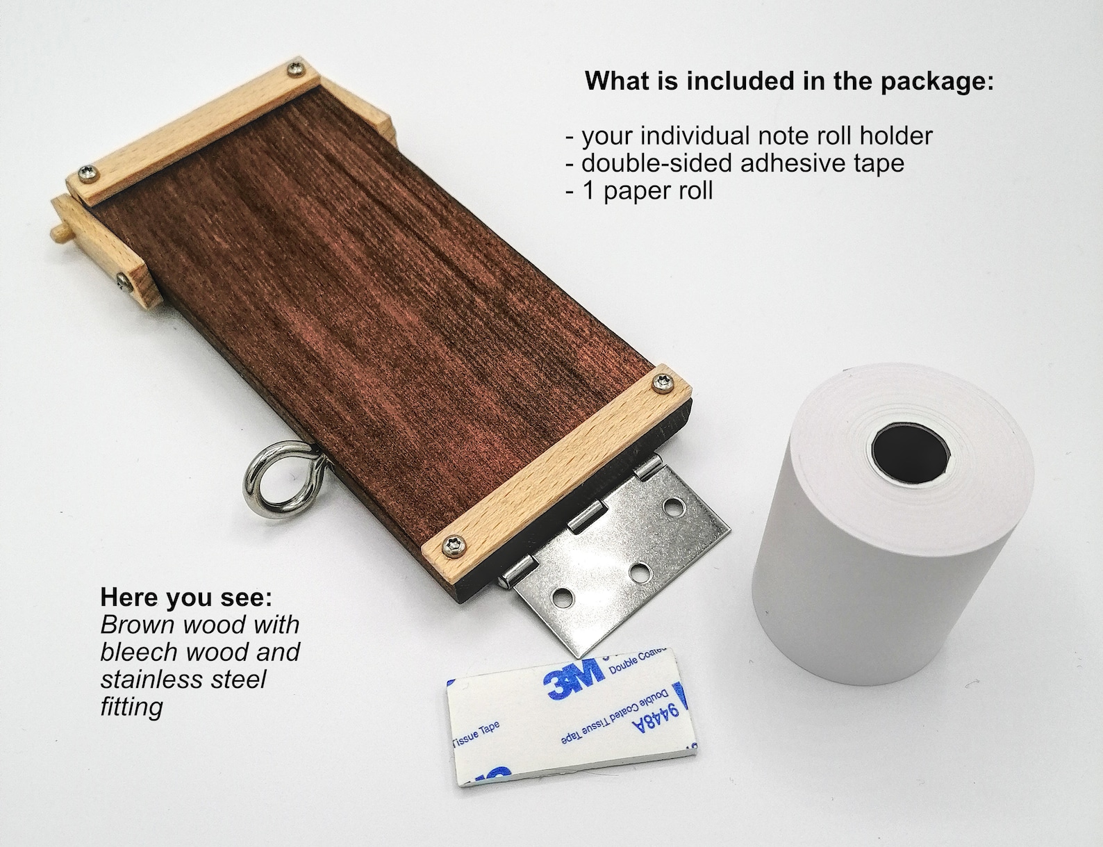 Upside-down NOTE ROLL HOLDER, Note Pad Memo Board, Wood Memo Board, to ...