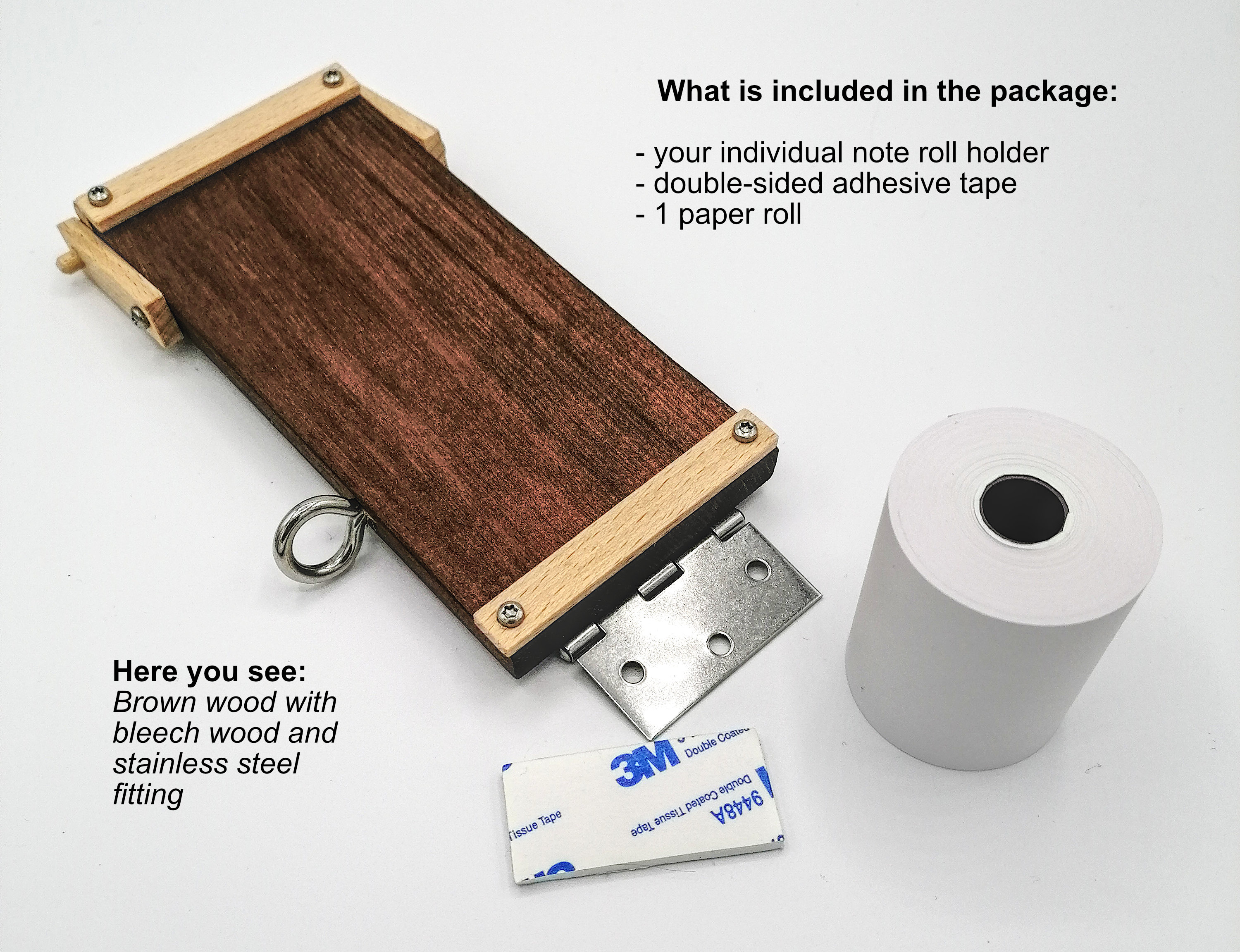 Upside-down NOTE ROLL HOLDER, Note Pad Memo Board, Wood Memo Board, to ...