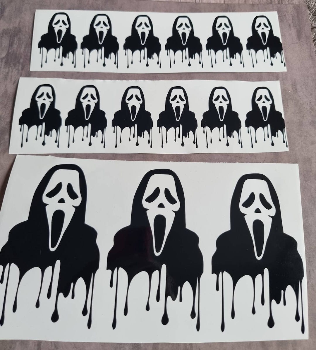 Screem Movie Face Black Vinyl Stickers Large and Small Size Handmade ...