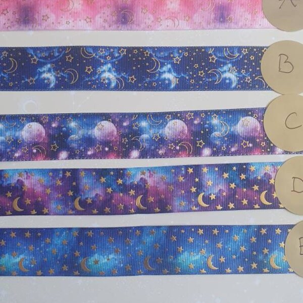 Moon and Stars Ribbon - Etsy