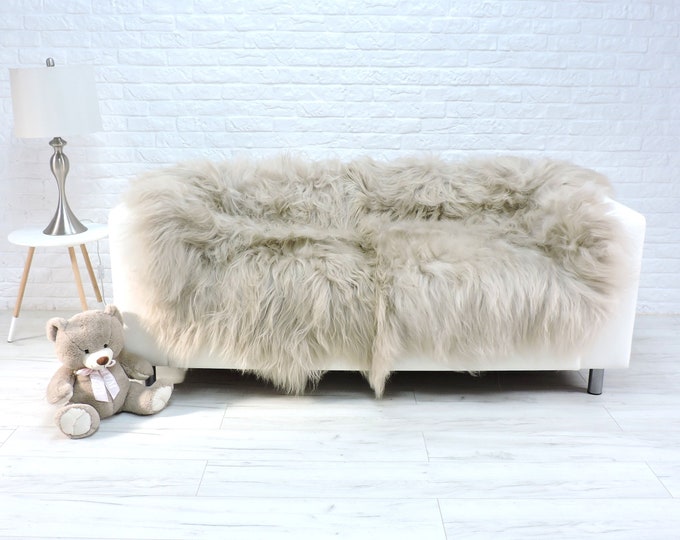 Genuine Sheepskin Rug Quatro, GIANT Sheepskin Icelandic, TAUPE Beige ...