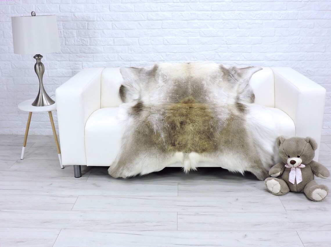 Scandinavian Reindeer Rug Giant Reindeer Hide Genuine - Etsy