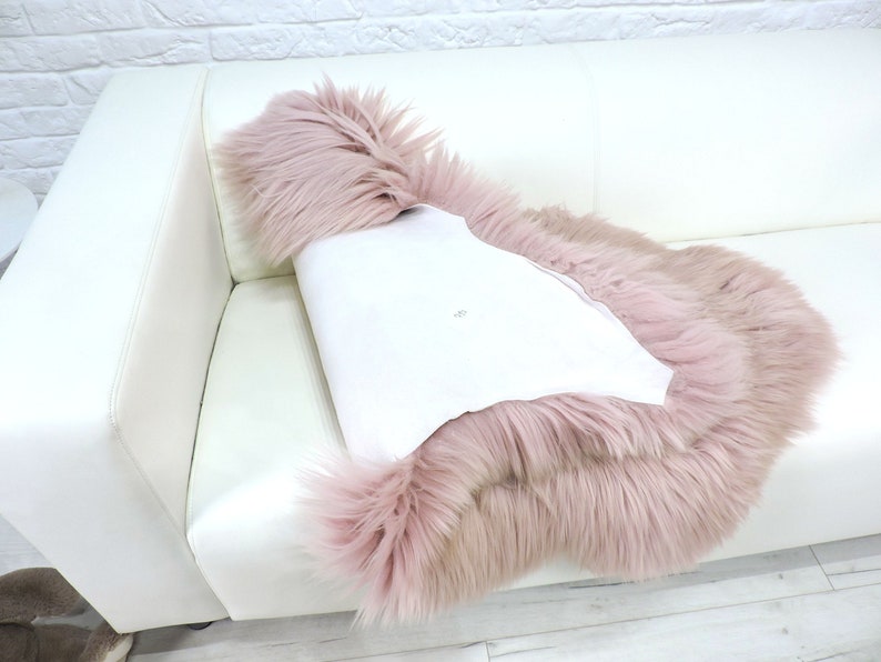 Genuine Sheepskin Rug Blush Pink Shag Rug Area Rug Fur - Etsy