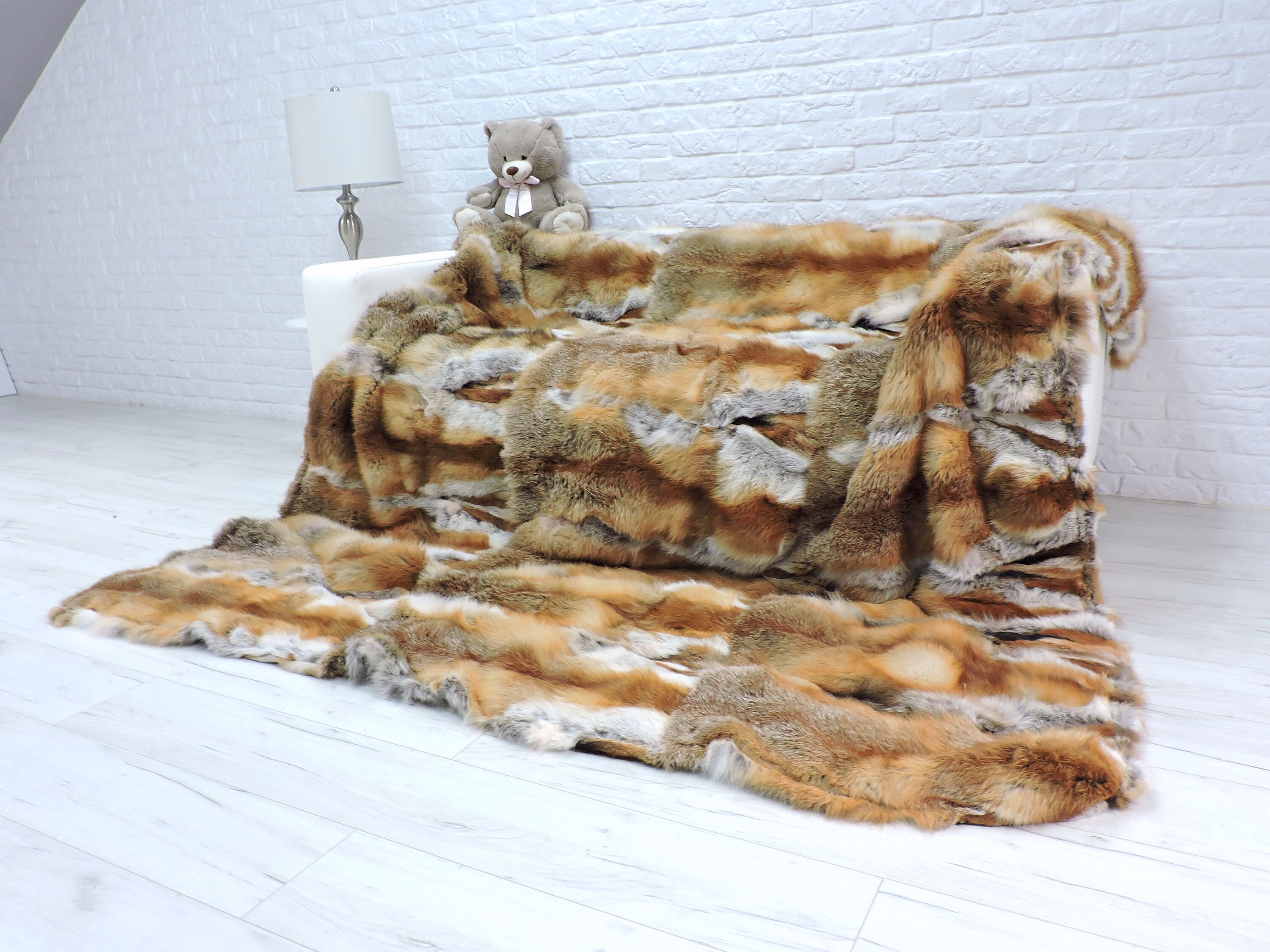 Luxury Real Red Fox Throw KING Fur Blanket 24 Whole Fox - Etsy