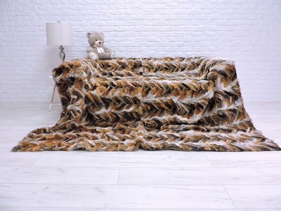 Luxury Real Red Fox Fur Throw King Fur Blanket Genuine Red - Etsy